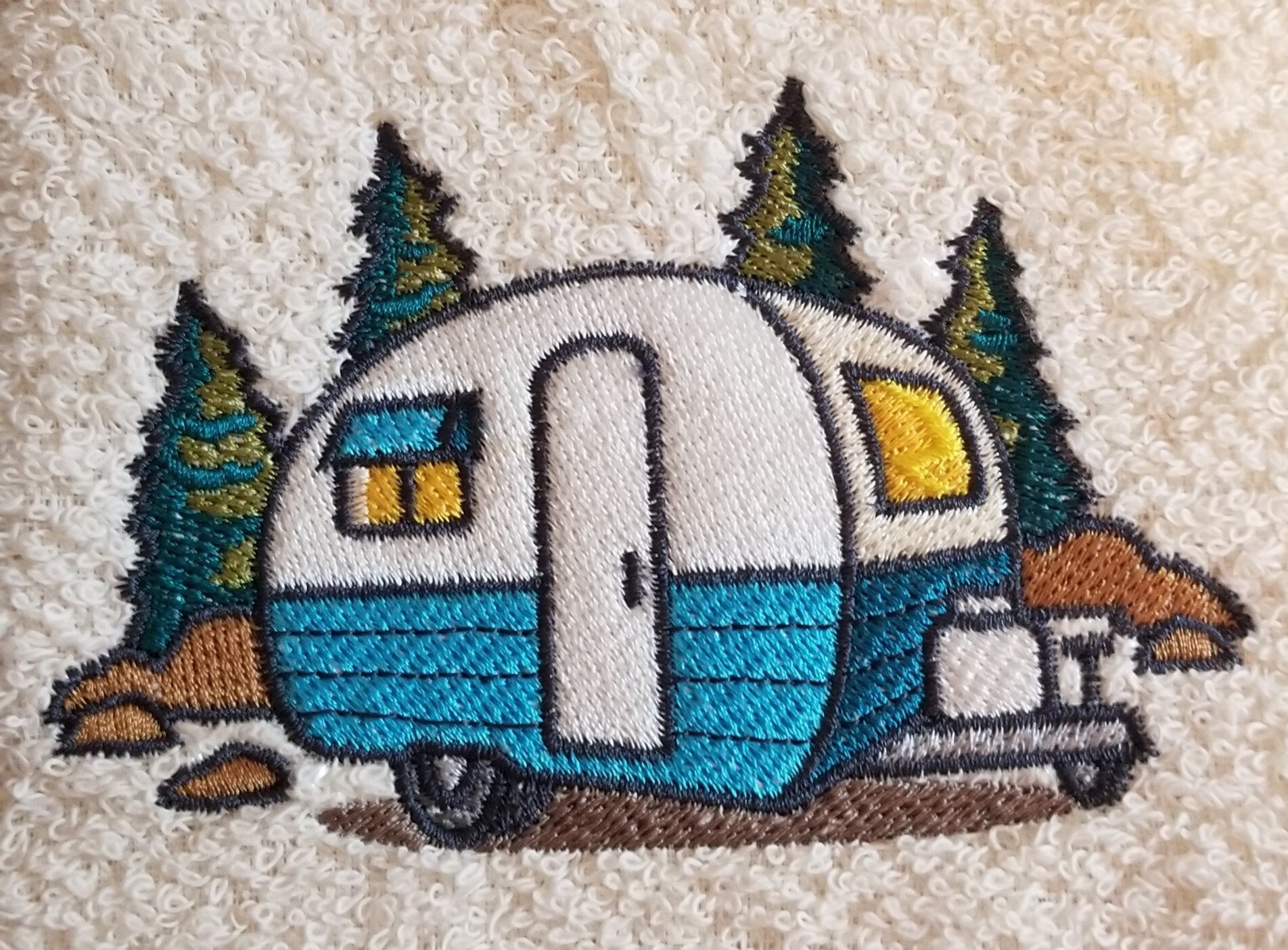 Embroidered Camper Camper Couture Embroidered Towel | Etsy