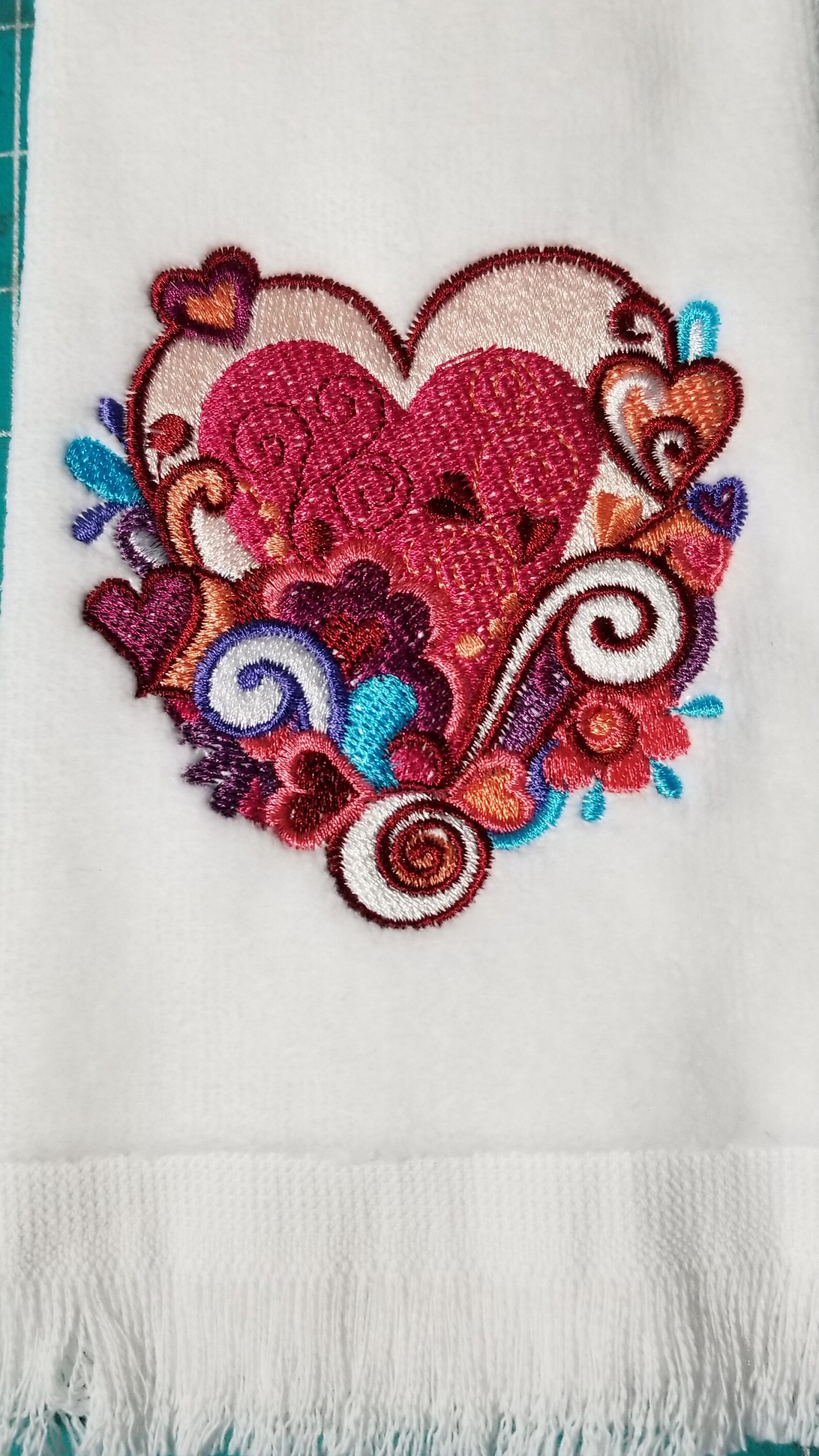 Embroidered Heart Towel: Valentine's Day Decor - Etsy