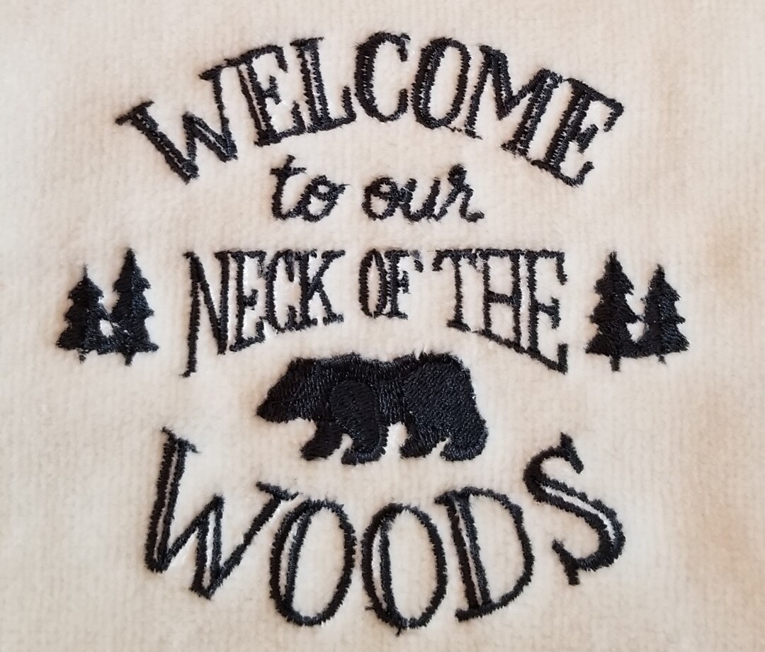 Welcome Towel - Embroidered Towel - Woods Towel - Bath Towel - Hand ...