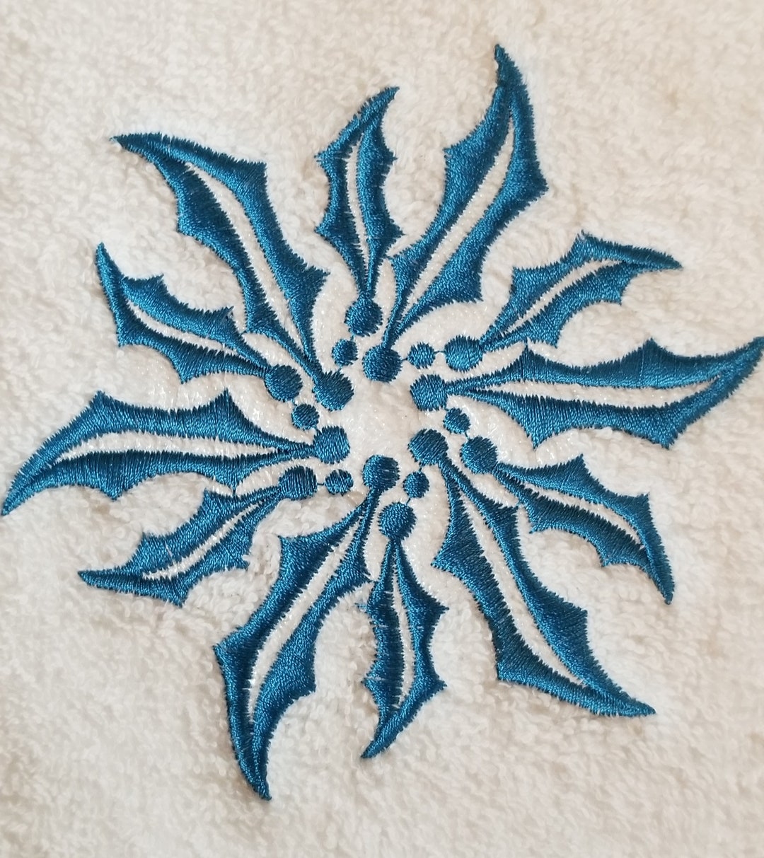 Snowflake Towel - Christmas Towel - Holly Towel - Embroidered Towel ...