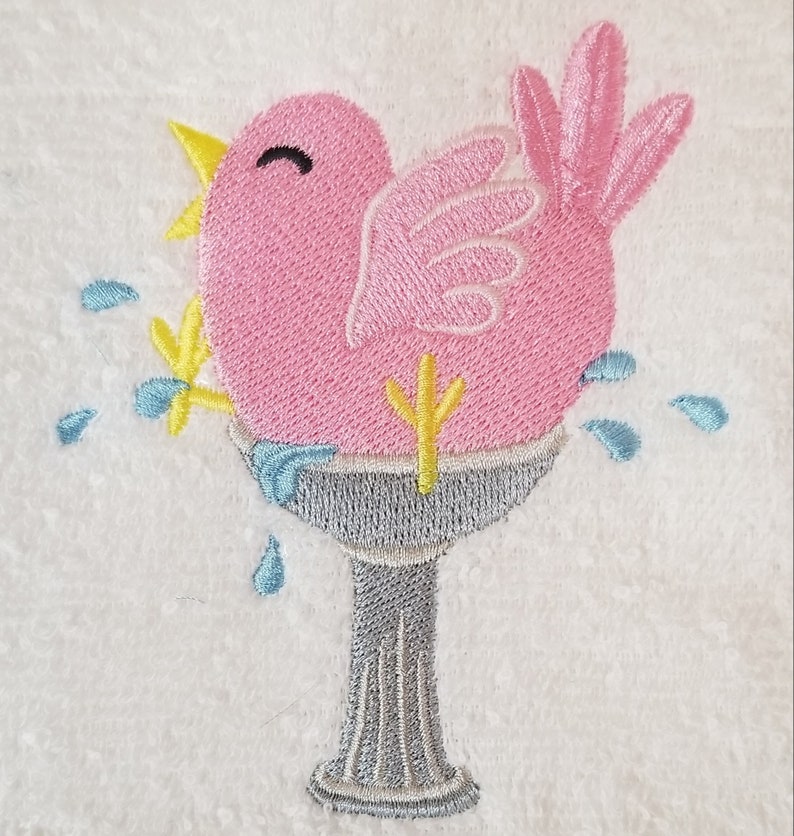 Bird Towel Bird Bath Towel Bird Towel Embroidered Towel - Etsy