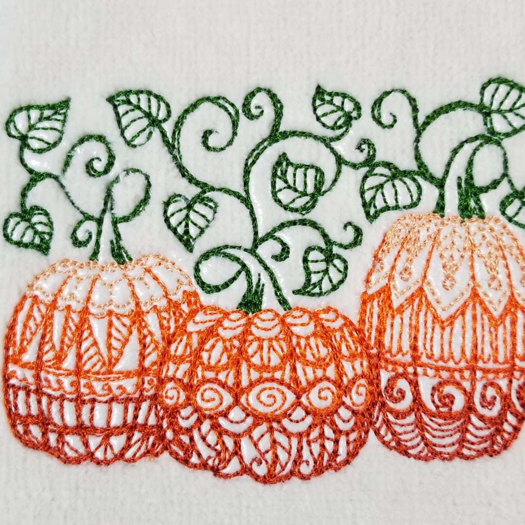 Pumpkin Towel - Embroidered Towel - Halloween Towel - Hand Towel - Bath ...