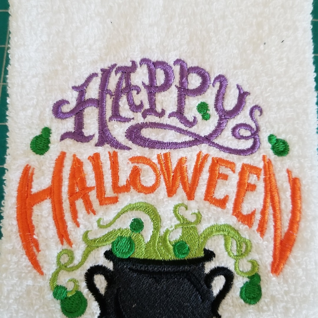 Cauldron Towel - Halloween Towel - Happy Halloween Towel - Hand Towel ...