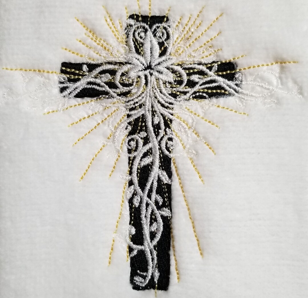 Embroidered Easter Towel - Cross Towel - Religious Towel- Hand Towel ...