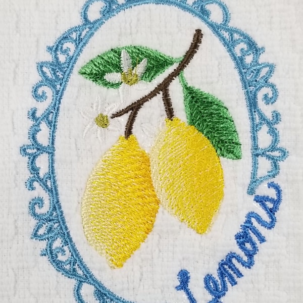 Embroidered Lemon - Etsy