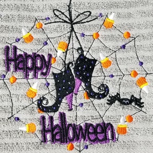 Spiderweb Towel - Witch Towel - Embroidered Halloween Towel ...