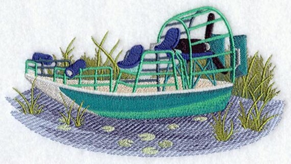 Embroidered Airboat Airboat Embroidered Airboat Towel - Etsy
