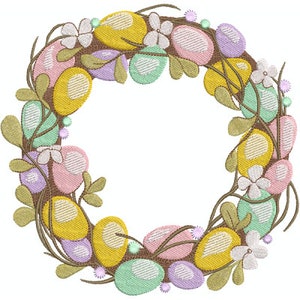 Embroidered Easter Towel - Easter Wreath Towel - Egg Towel- Hand Towel ...