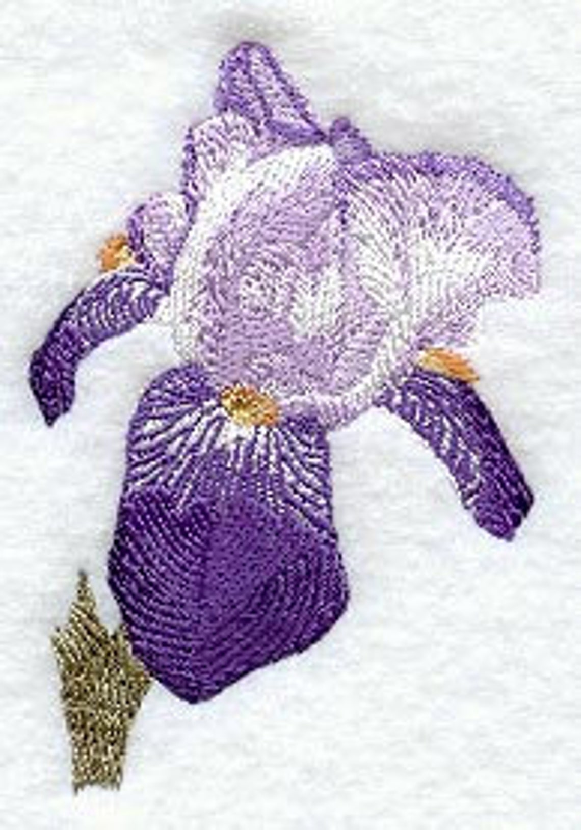 Embroidered Iris Flower Hand Towel – Purple Floral Kitchen Bath Linen ...
