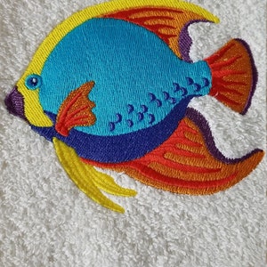 Fish Towel - Caribbean Towel - Embroidered Towel -tropical Fish Towel ...