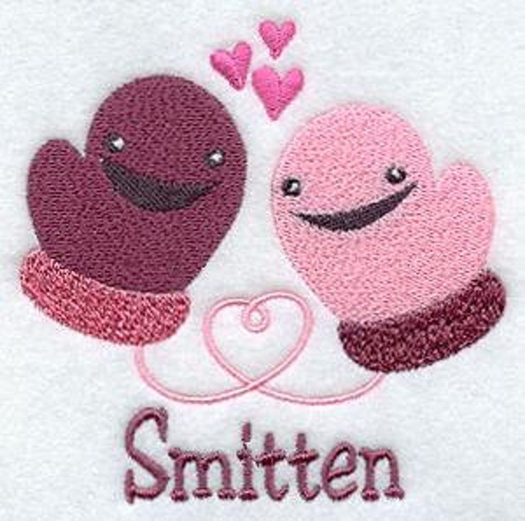 Embroidered Valentine Towel - Mittens Towel - Hand Towel - Bath Towel ...