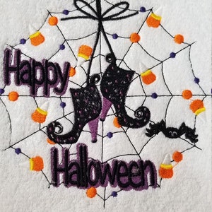 Spiderweb Towel - Witch Towel - Embroidered Halloween Towel ...