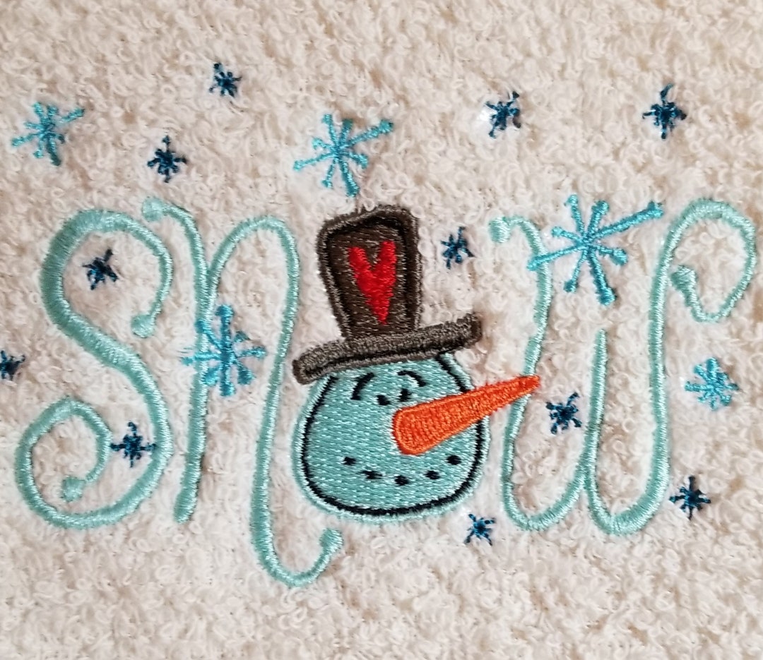 Snowman Towel- Christmas Towel - Snow Towel - Embroidered Towel - Hand ...