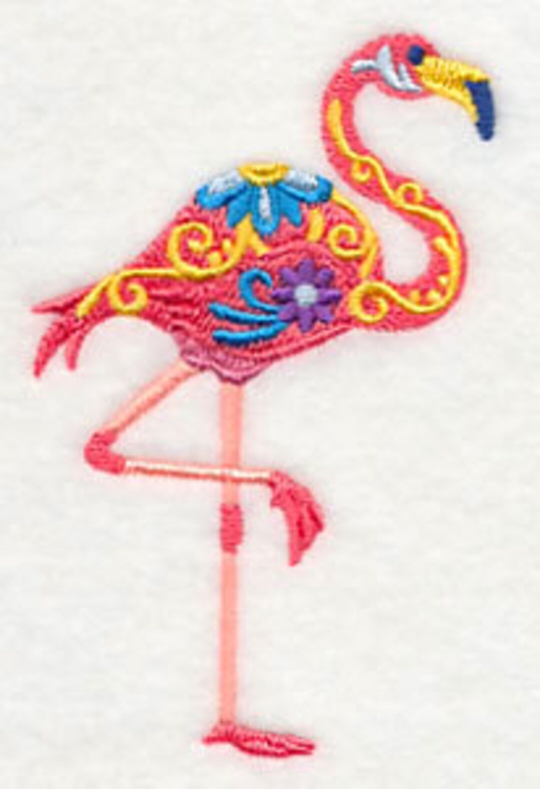 Embroidered Flower Power Flamingo Towel: Custom Kitchen & Bath Decor - Etsy