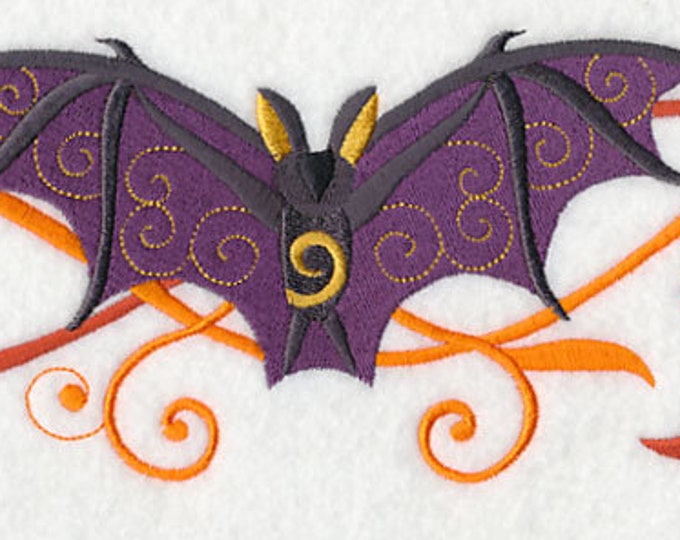 Embroidered Bat Towel - Halloween Towel - Bat Towel - Bath Towel - Hand ...