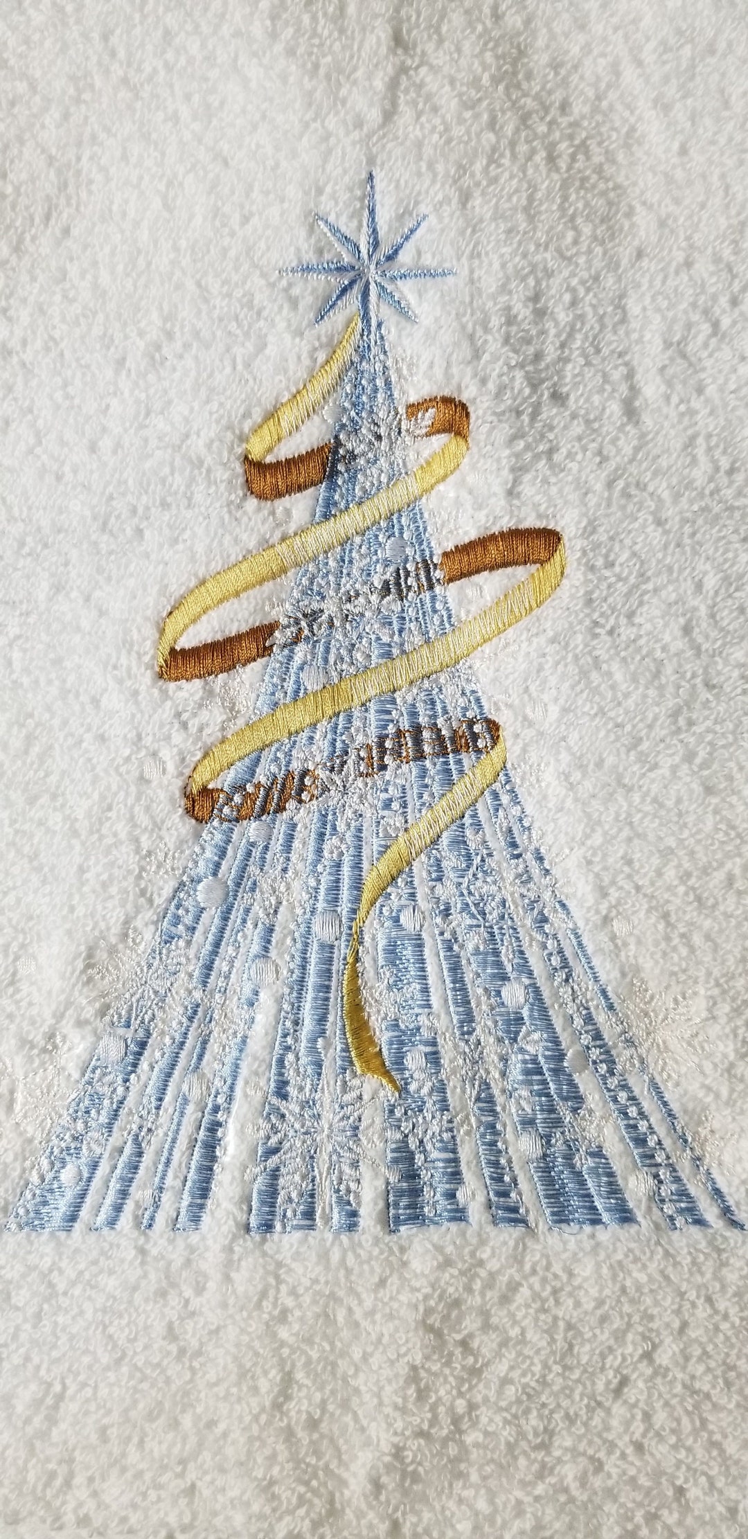 Christmas Tree Towel - Christmas Towel - Embroidered Towel - Hand Towel ...