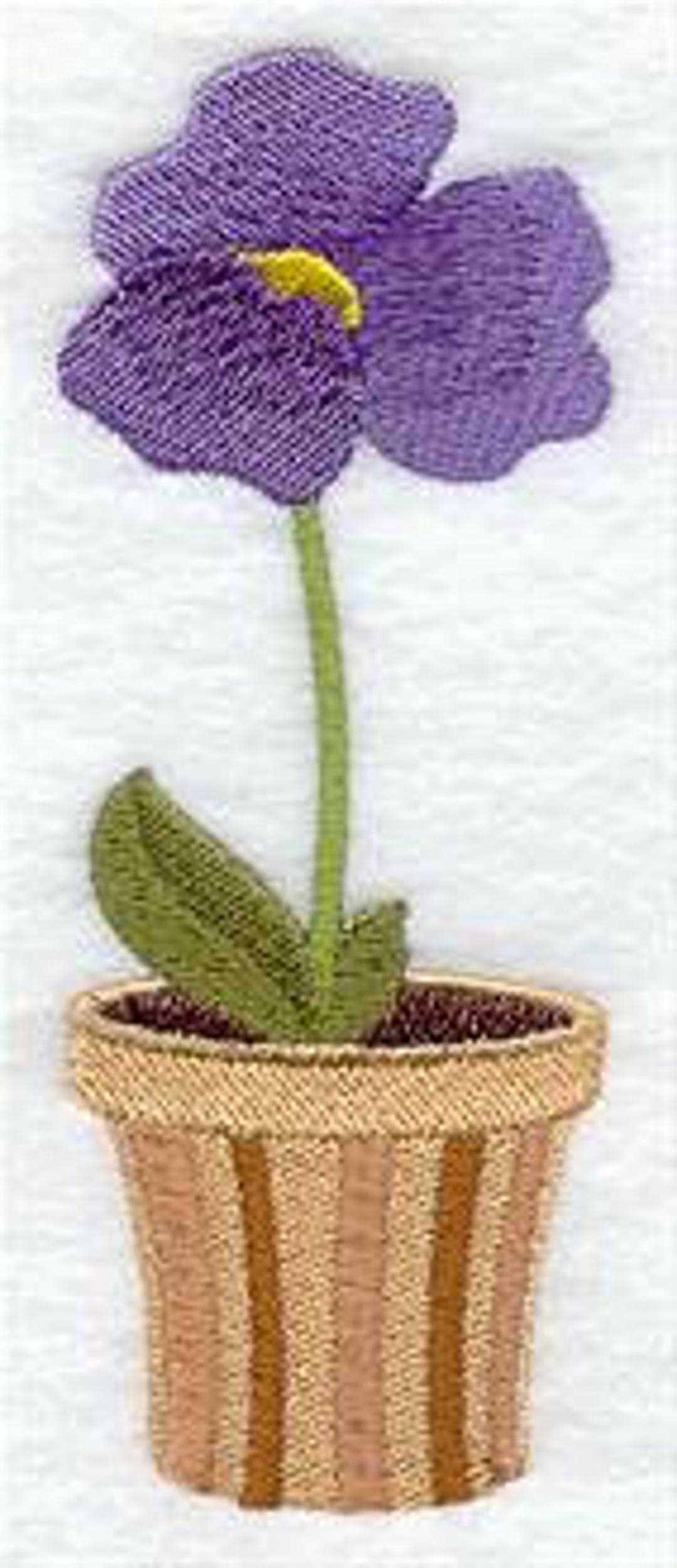 Embroidered Pansy Towel: Potted Flower Terrycloth Hand Towel - Etsy
