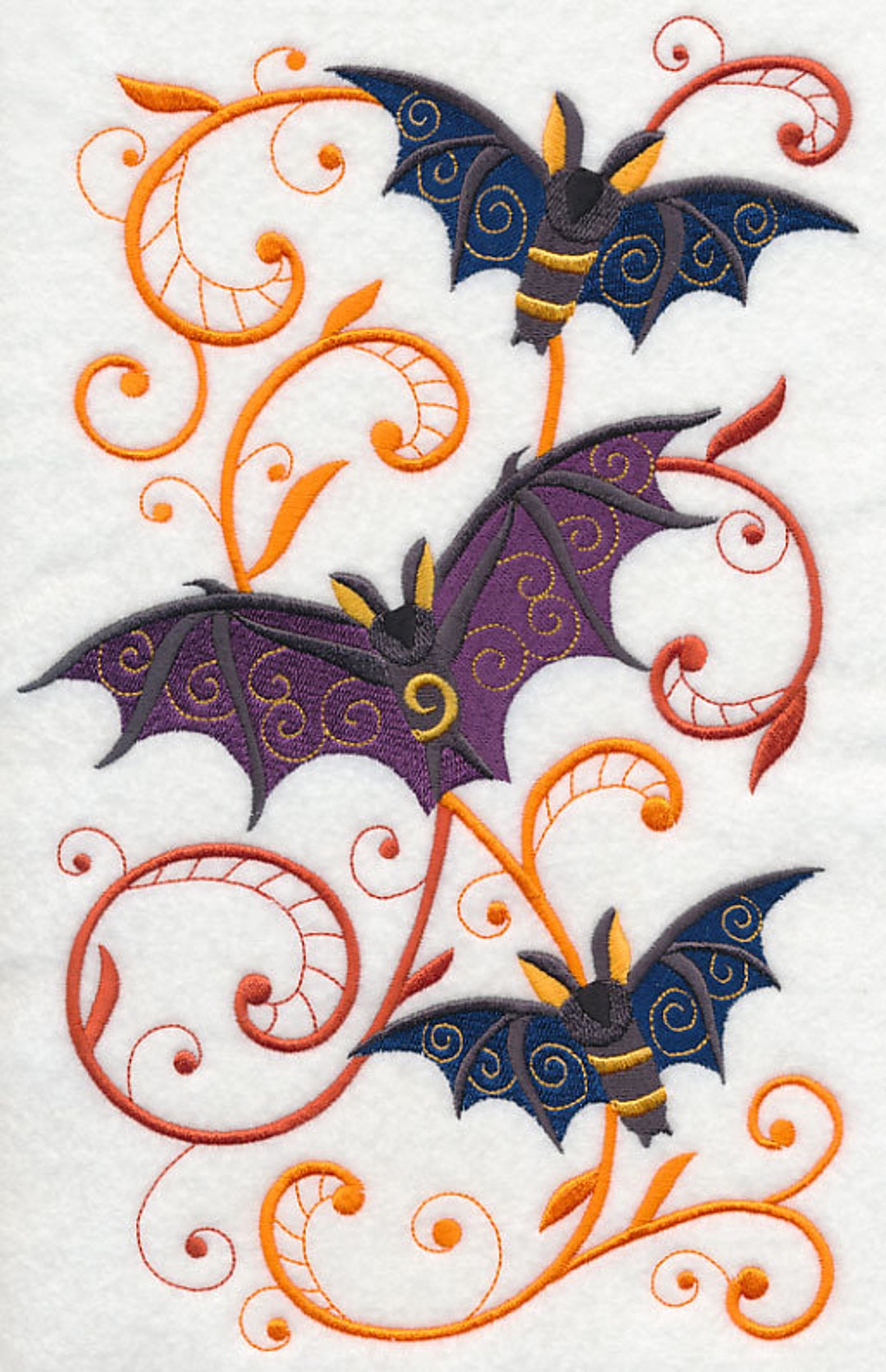 Embroidered Bat Towel - Halloween Towel - Bat Towel - Bath Towel - Hand ...