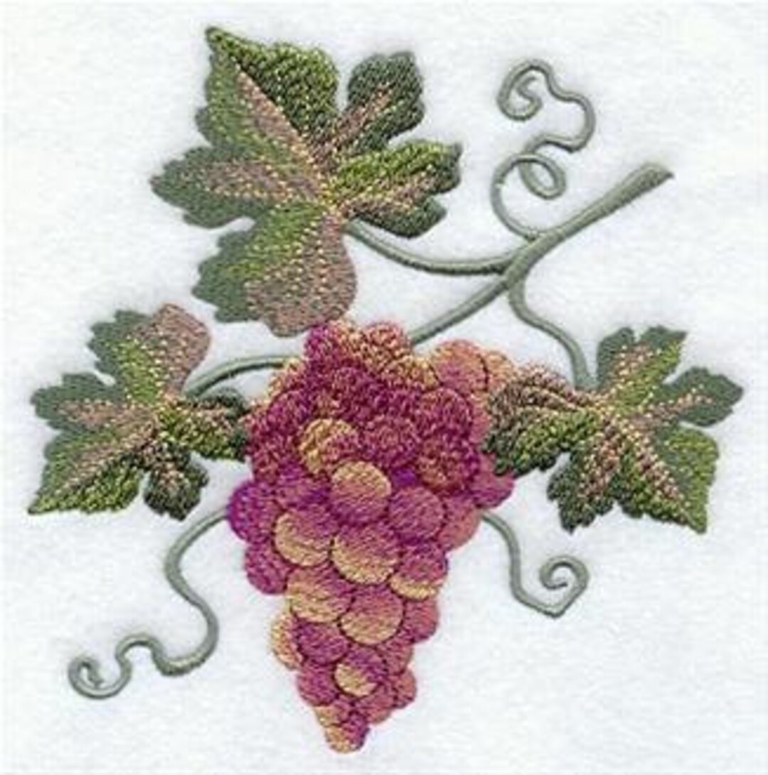 Grapes Towel - Embroidered Towel - Hand Towel - Bath Towel - Apron ...