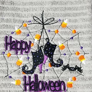 Spiderweb Towel - Witch Towel - Embroidered Halloween Towel ...
