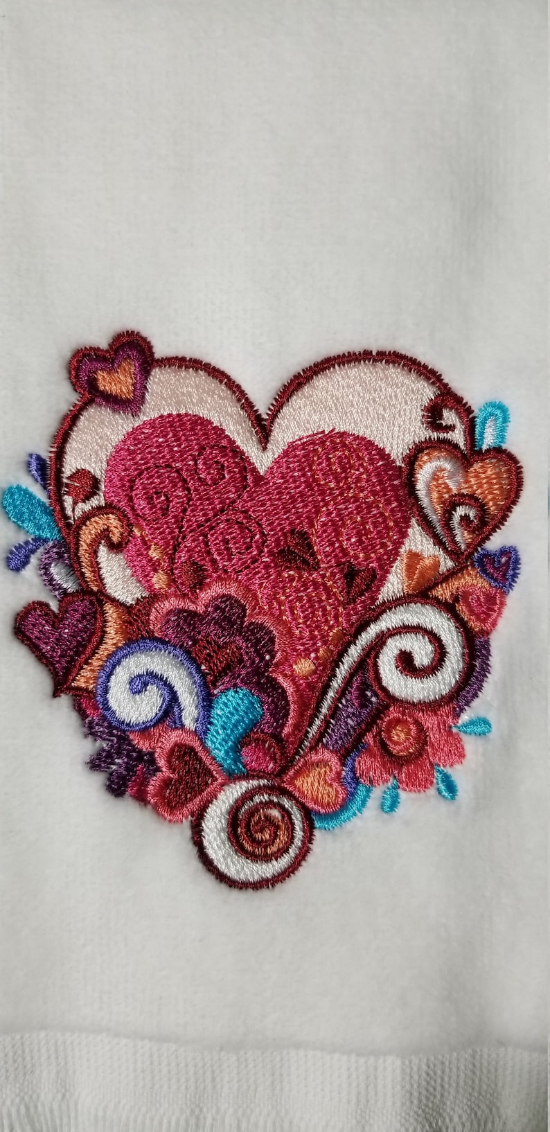 Embroidered Heart Towel: Valentine's Day Decor - Etsy