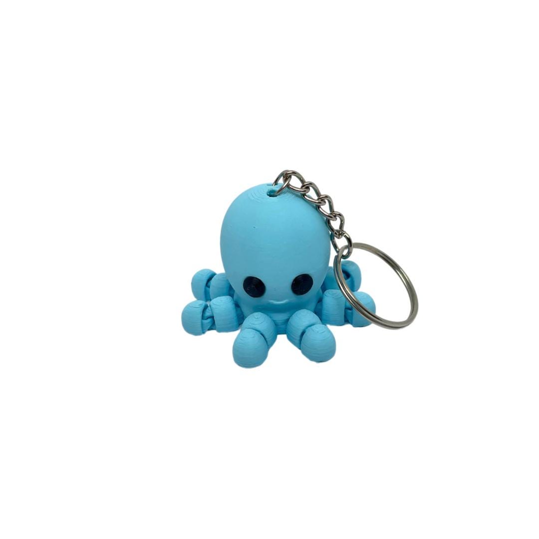 Blue Octopus Keyring Fidget Toy 3D Printed Eco Friendly - Etsy