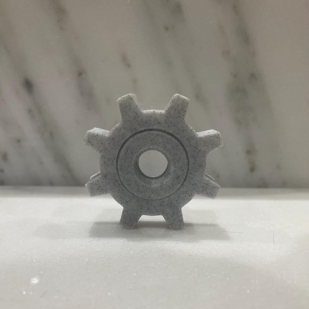 White Marble Gear Fidget Toy Finger Spinner Large for Kids and Adults ...