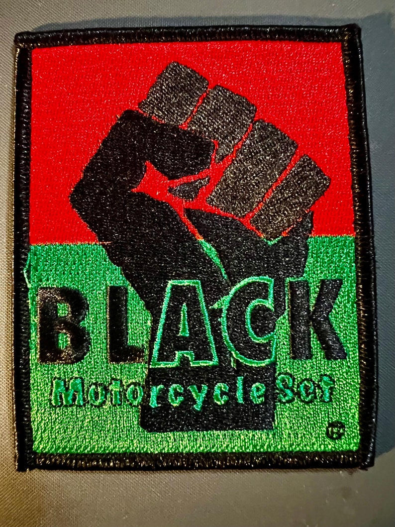 Black Motorcycle Set Patch - Etsy