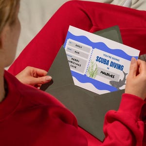 Scuba Diving Ticket With Whale Shark | Editable Printable Gift Card ...