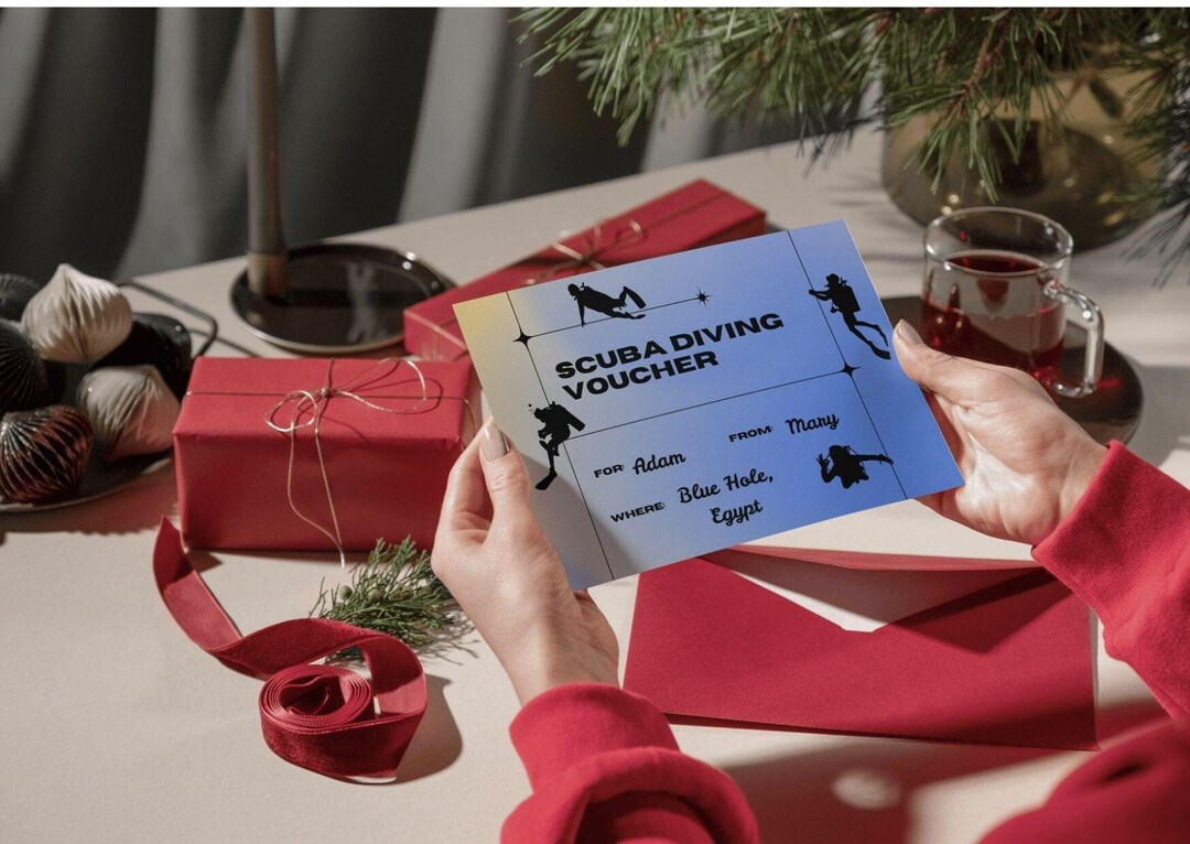 Scuba Diving Voucher Template | Printable PDF Ticket | Gift for Diver ...