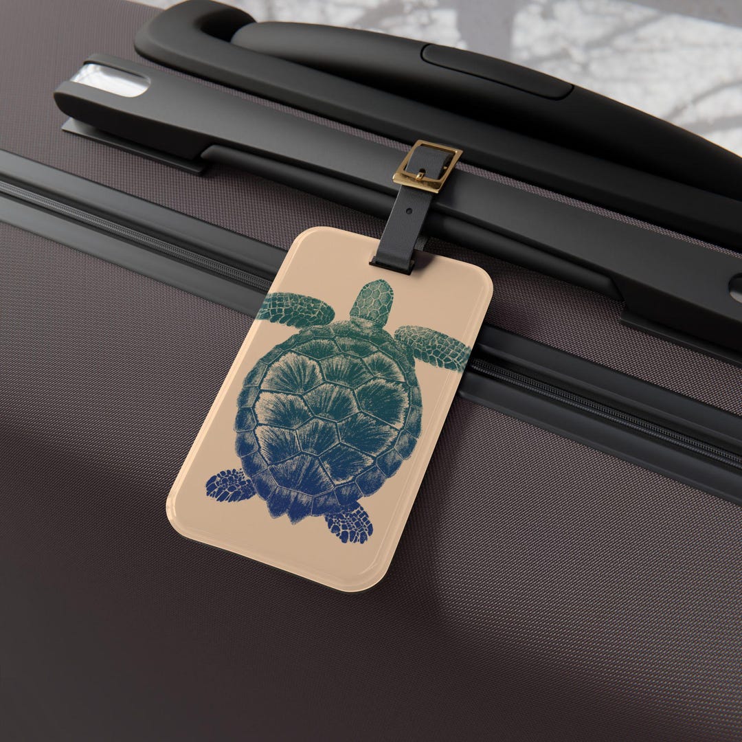 Retro Sea Turtle Luggage Tag - Perfect for Turtle Lovers, Divers, and ...