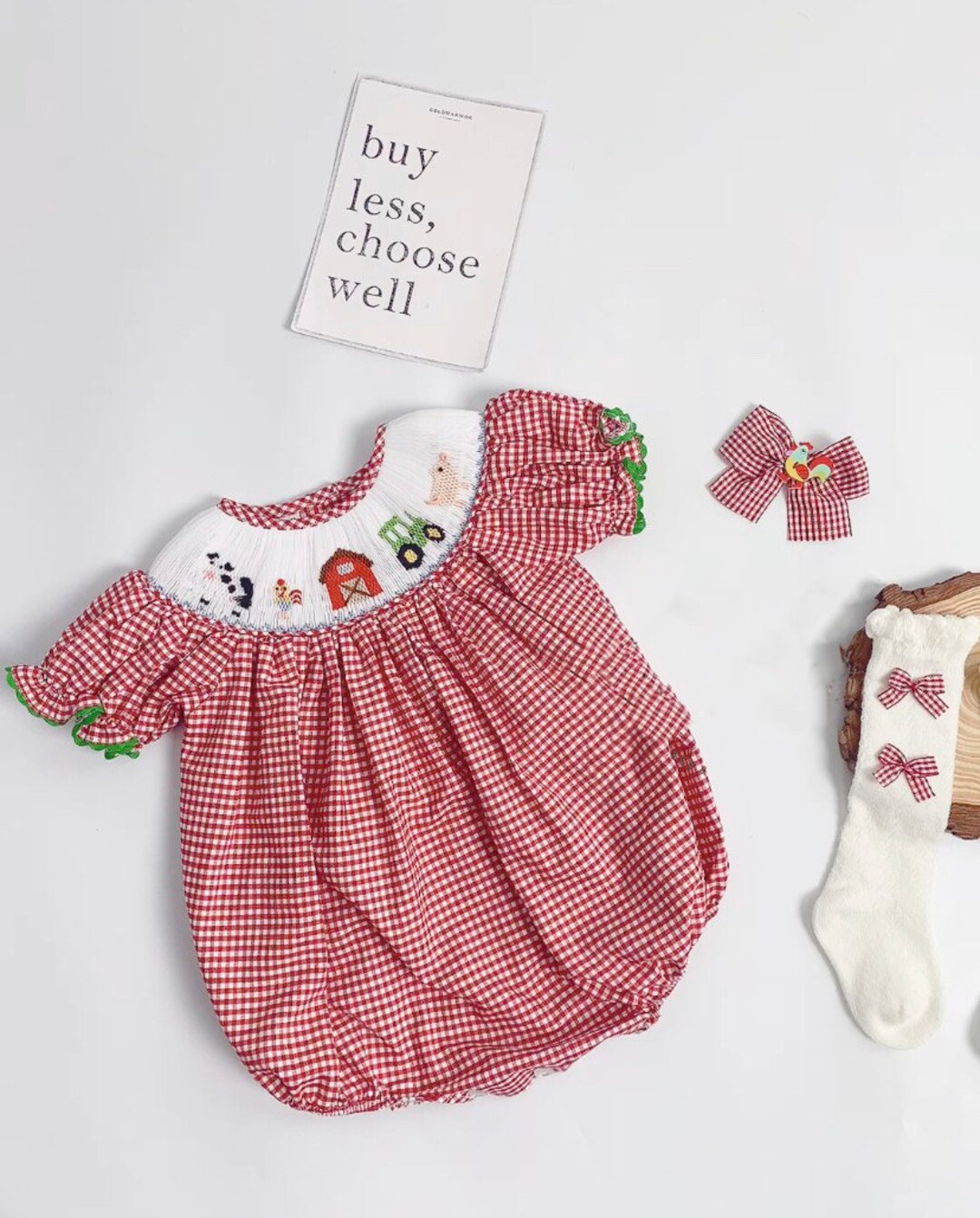 Baby Girls Farm Animal Romper,country Style Romper, Pickles Picks Plus ...