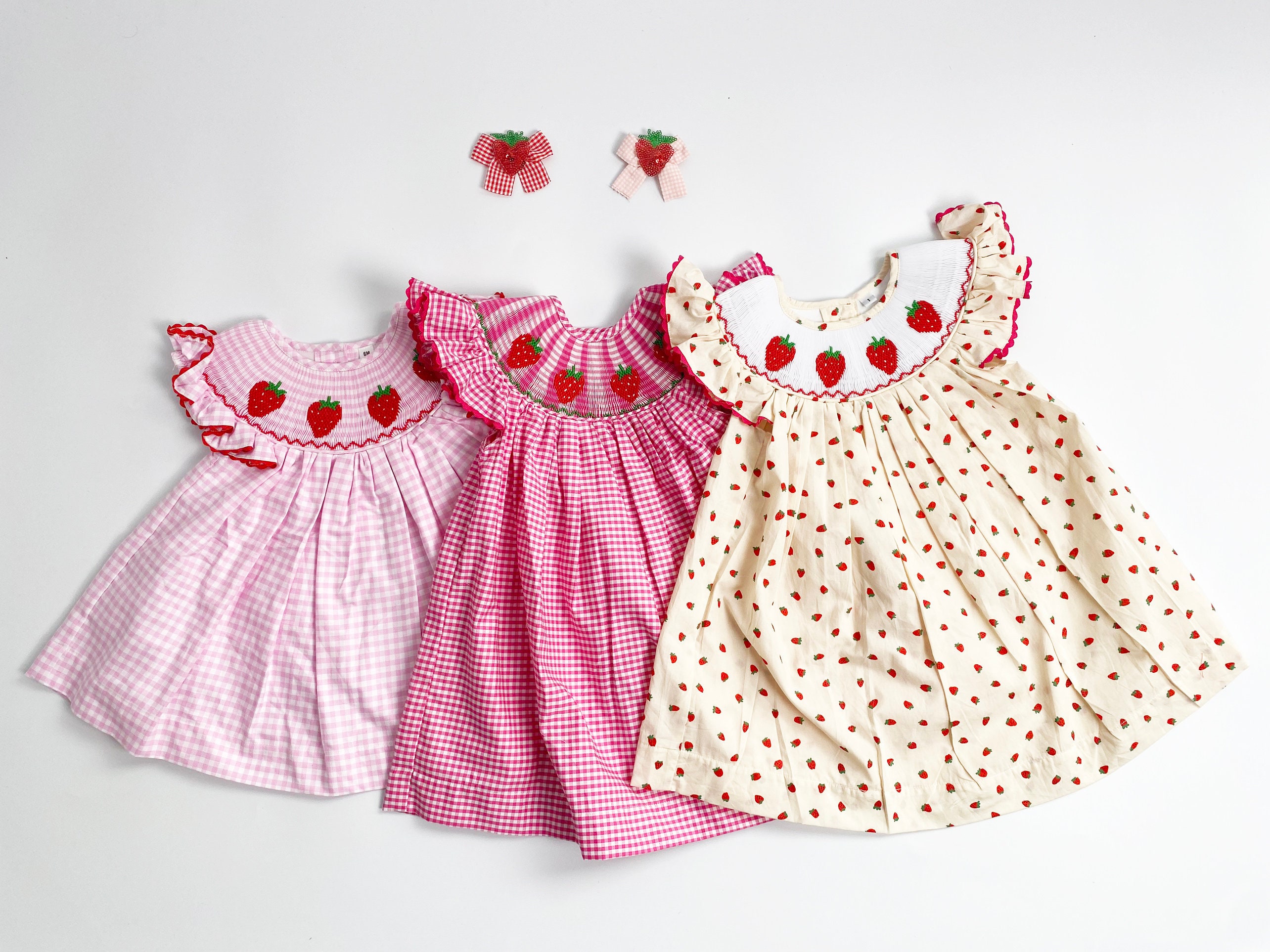Birthday Strawberry Dress Bubble, Smocked Dress, Berry First Birthday ...