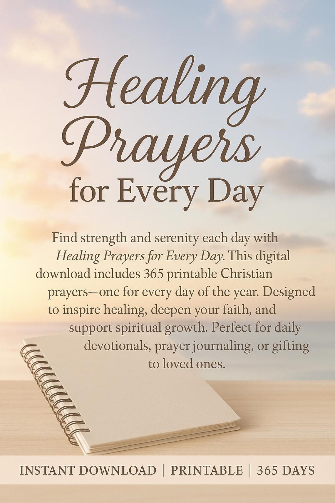 Daily Christian Prayer Cards: 365 Healing Affirmations (digital ...