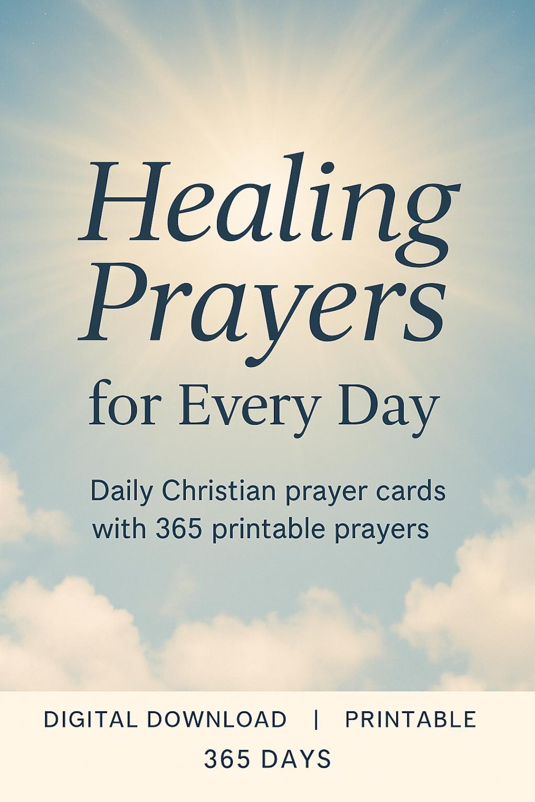Daily Christian Prayer Cards: 365 Healing Affirmations (digital ...