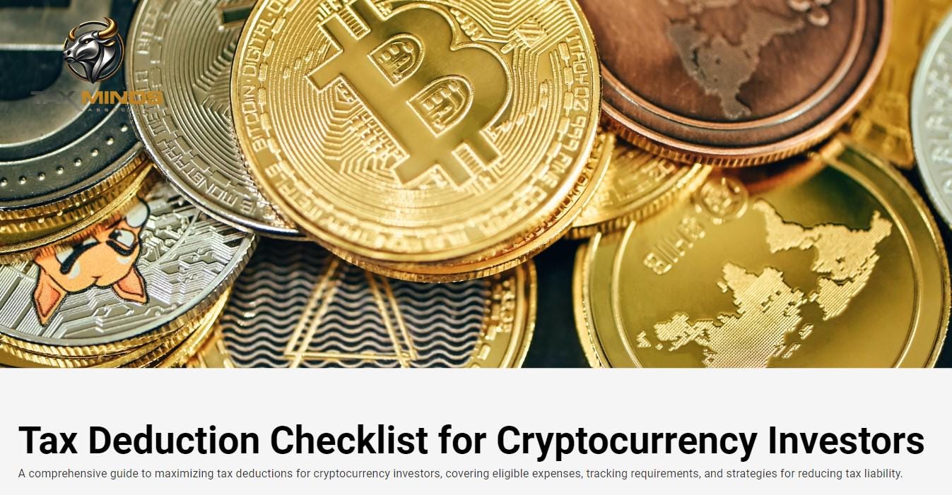 Tax Deduction Checklist for Cryptocurrency Investors digital Download ...