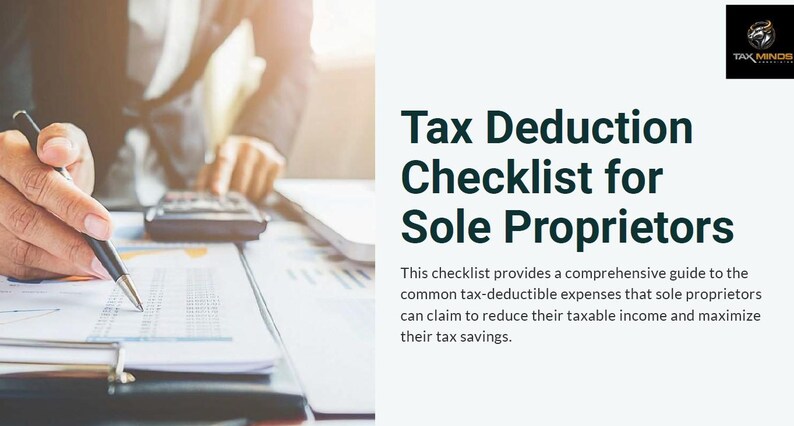 Tax Deduction Checklist for Sole Proprietors (digital Download) - Etsy
