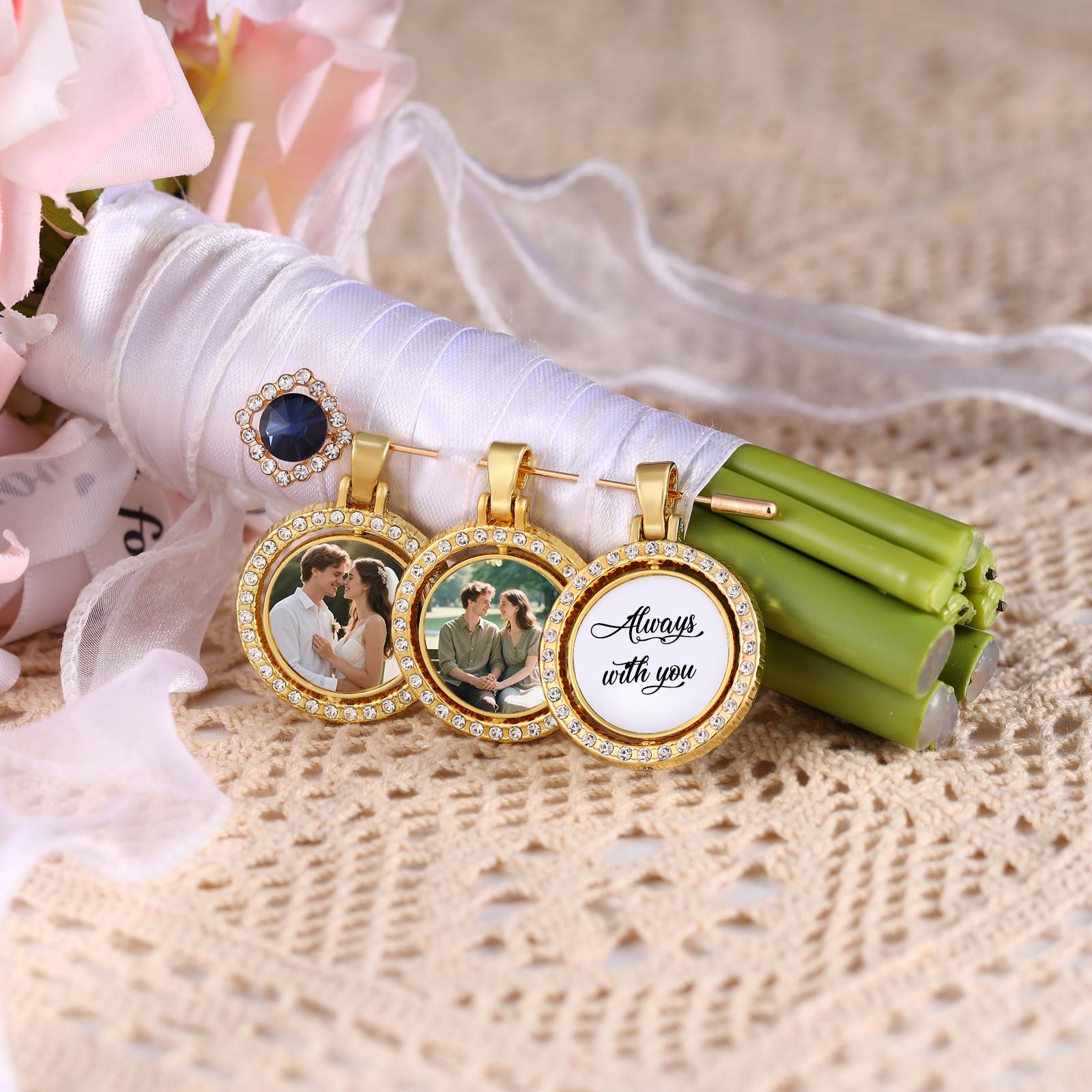 Custom Photo Pin for Groom, Wedding Lapel Pin, Memorial Bridal Bouquet ...