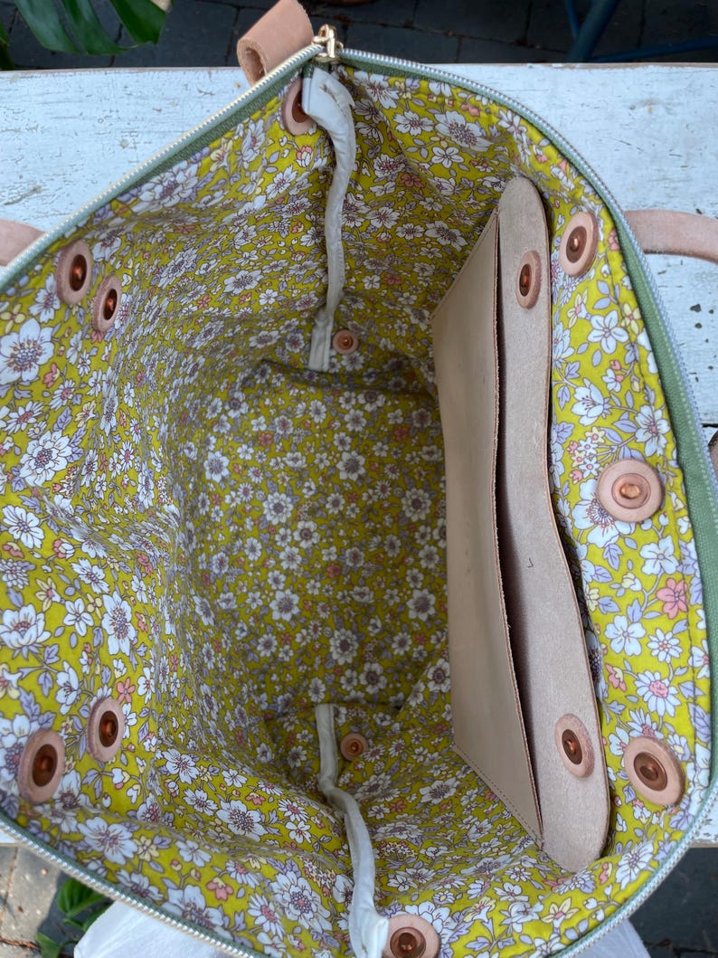 Waxed Canvas Convertible Backpack / Shoulder Bag / Veg Tan Leather ...