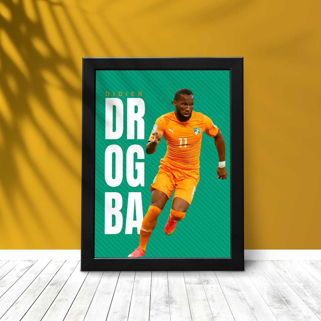 Didier Drogba Poster, Ivory Coast Poster, Didier Drogba Print Art, Gift ...
