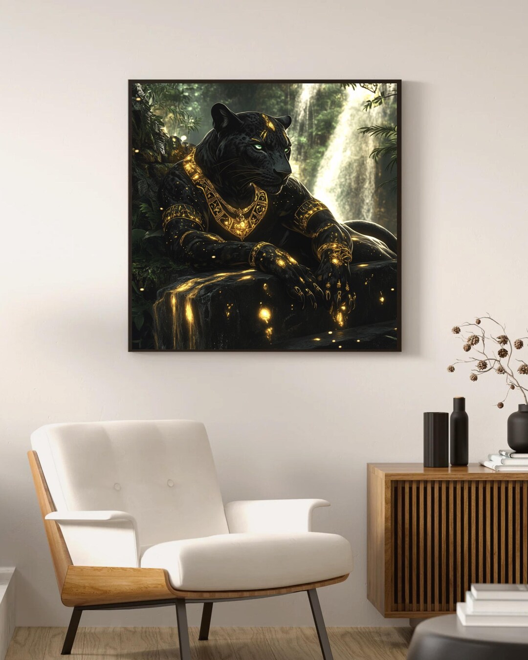 Eternal Guardian: the Golden Panther Digital Print - Etsy