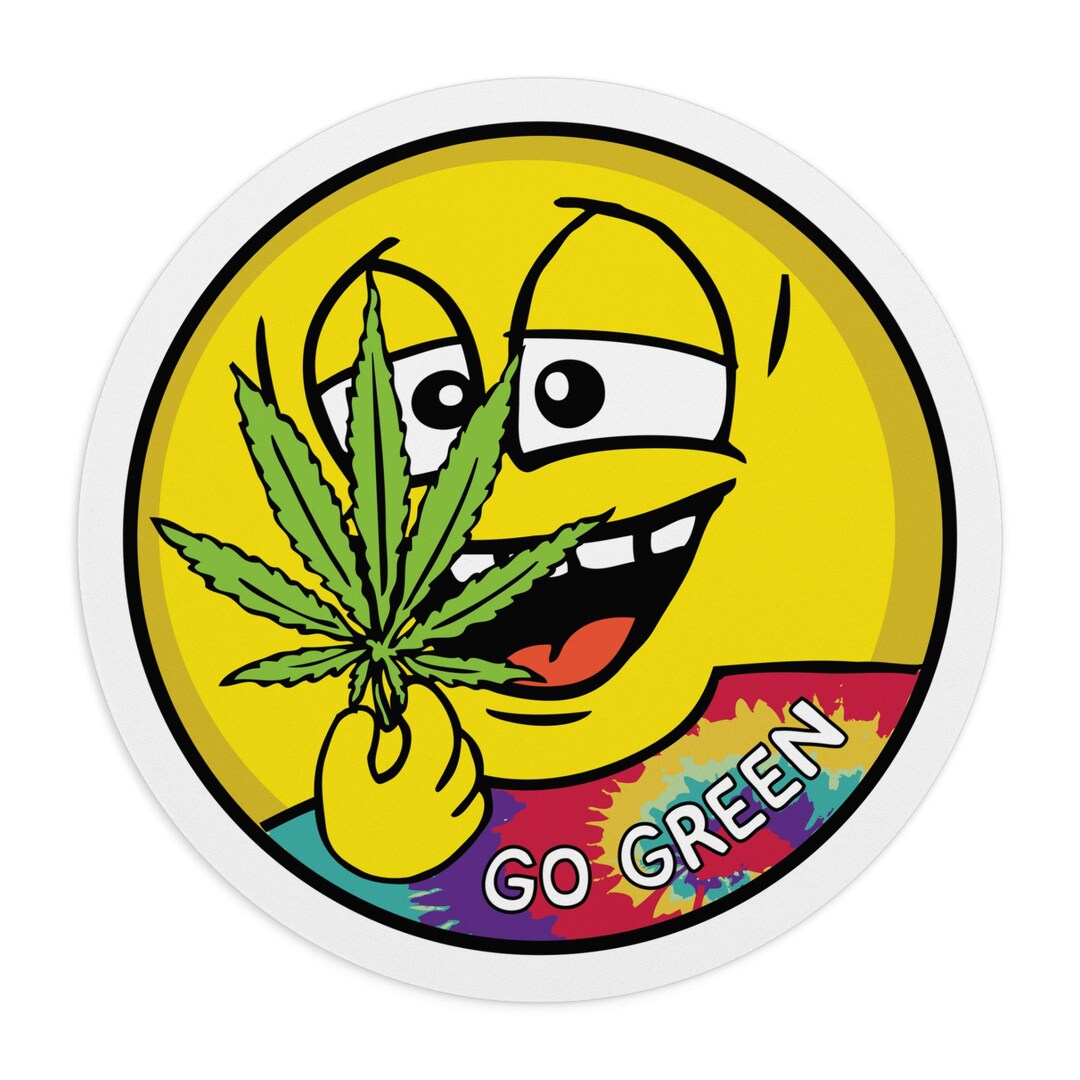 Go Green - Marijuana Emoji Mouse Pad - Etsy