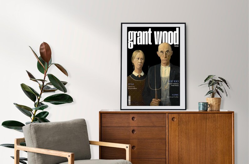 American Gothic Grant Wood DIGITAL Download Printable Wall Art Print ...