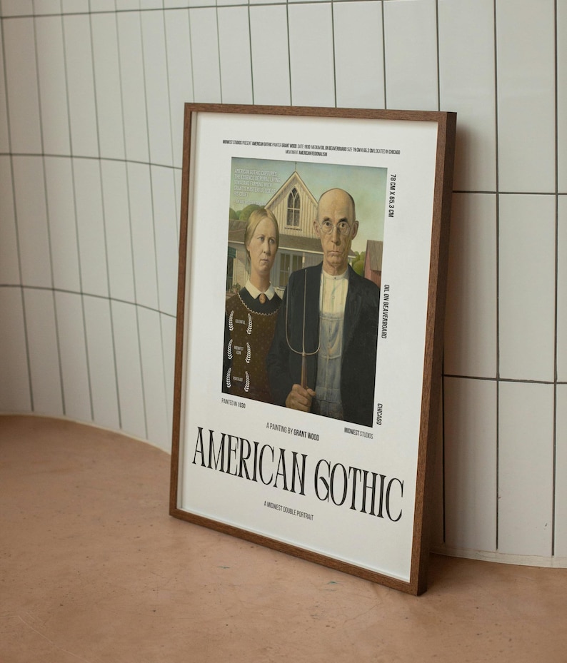 American Gothic Grant Wood DIGITAL Download Printable Wall Art Print ...