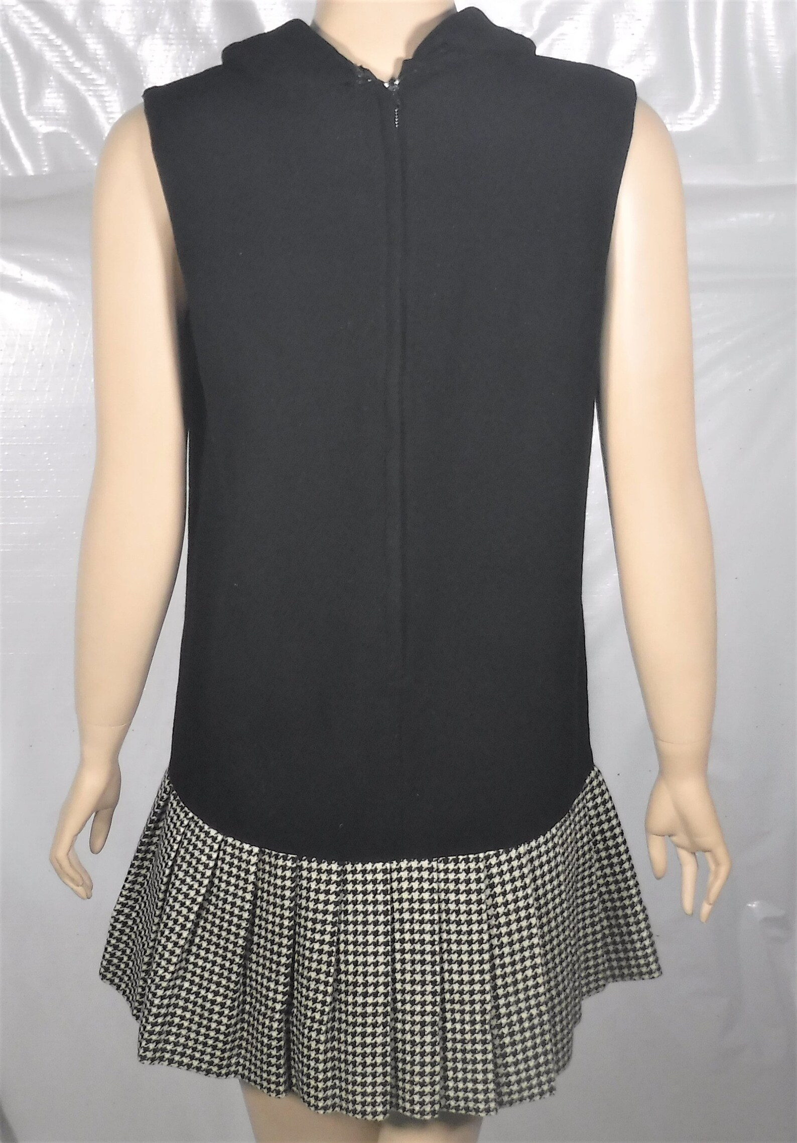 Vintage British Invasion 1960's Micro Mini Houndstooth Dress Mod Retro ...