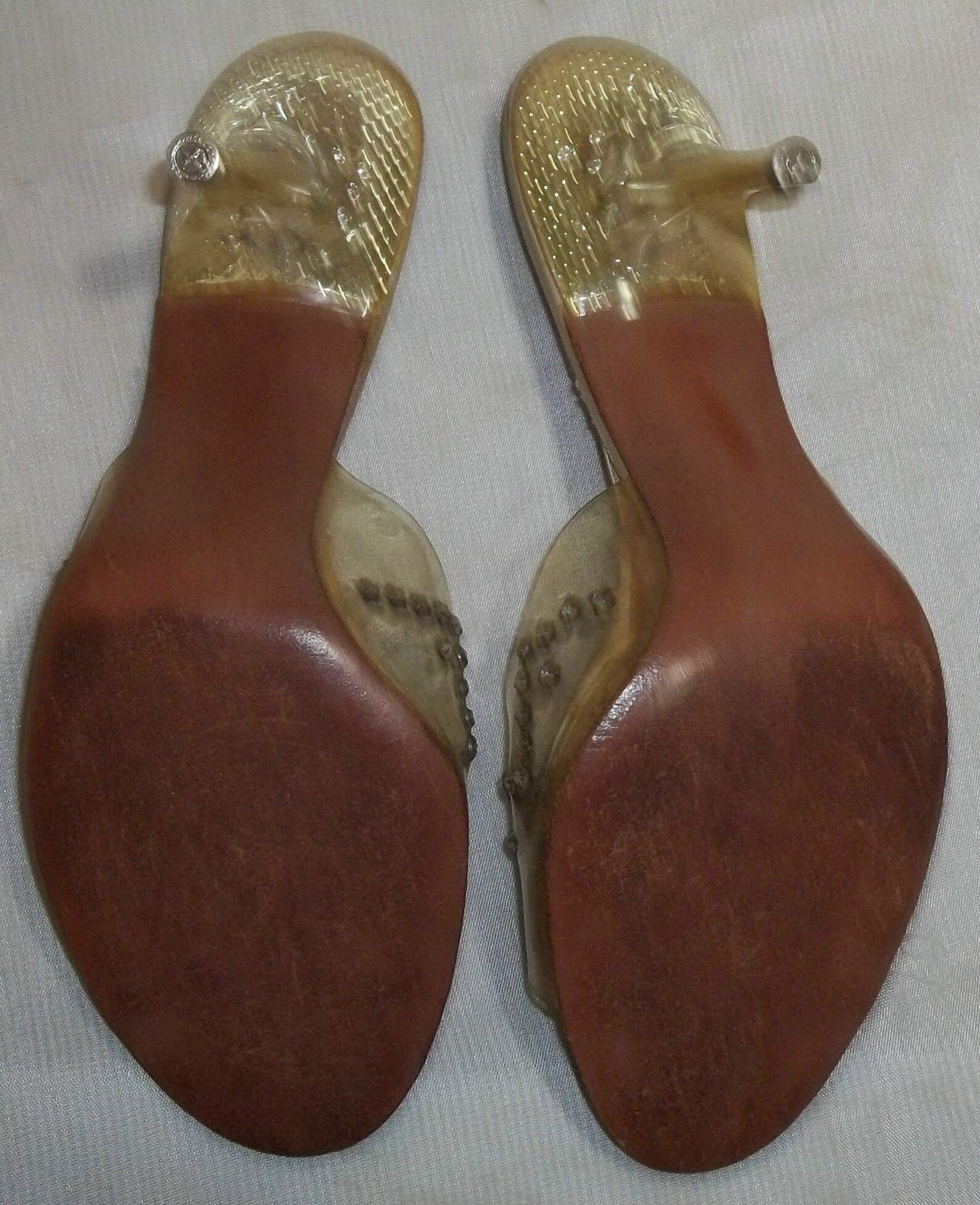 Vintage Lucite Heel Rhinestone Spring-o-lators Springolator Pumps ...