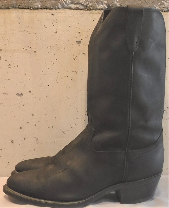 Vintage Durango Mens Leather Black Cowboy Western Boo… - Gem