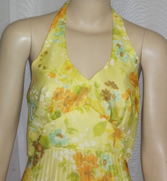 Vintage 1970's Yellow Halter Sundress Sun Dress Medium - Etsy
