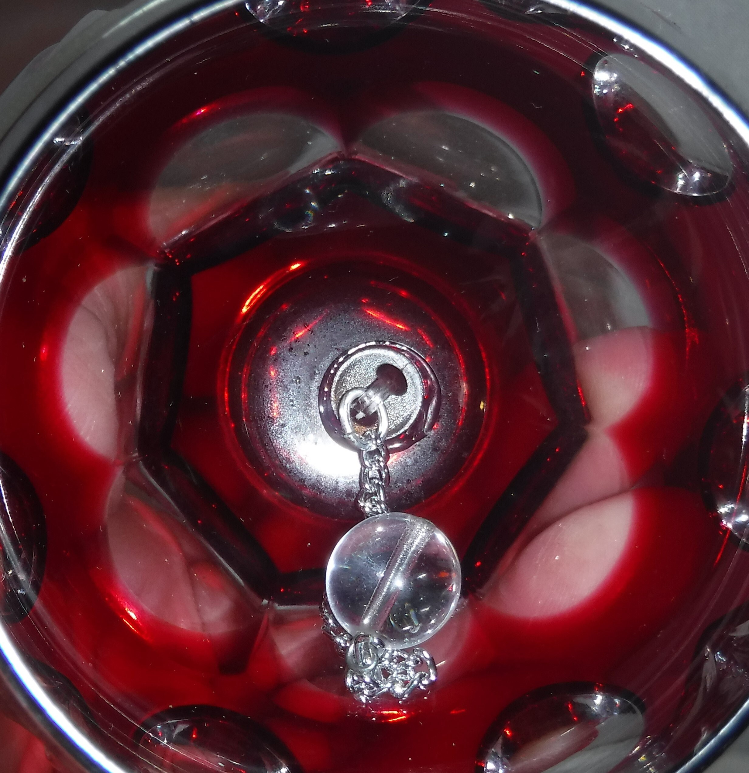 Genuine Hand Cut Scarlet Red Ruby 24% Lead Crystal Bell Western Germany ...