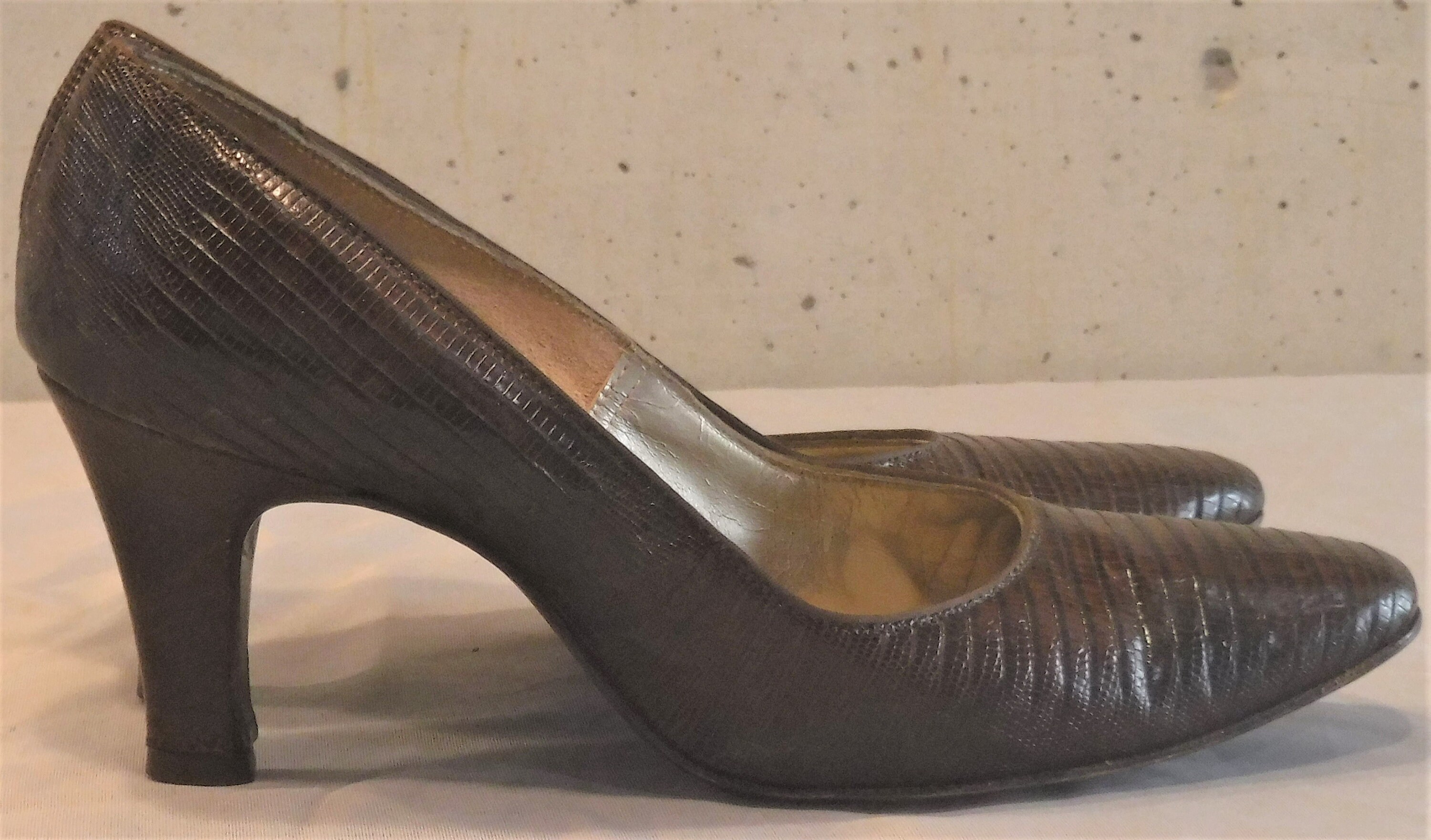 Vintage Johansen 1950's Lizard Skin High Heels Shoes Pumps 4 1/2 - Etsy